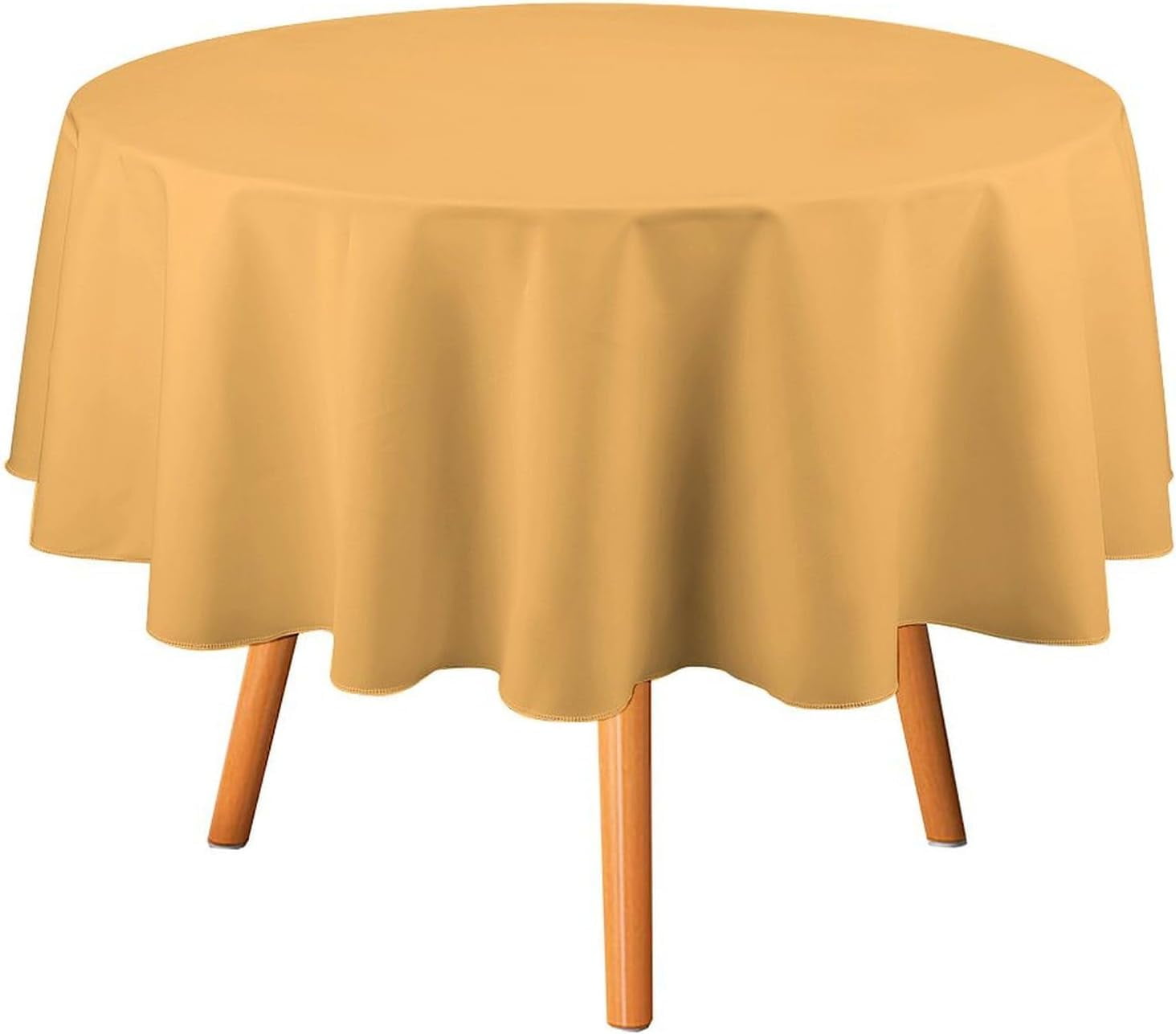 60inch Round Table Cloth, Buttery Yellow Tablecloths Washable Table ...