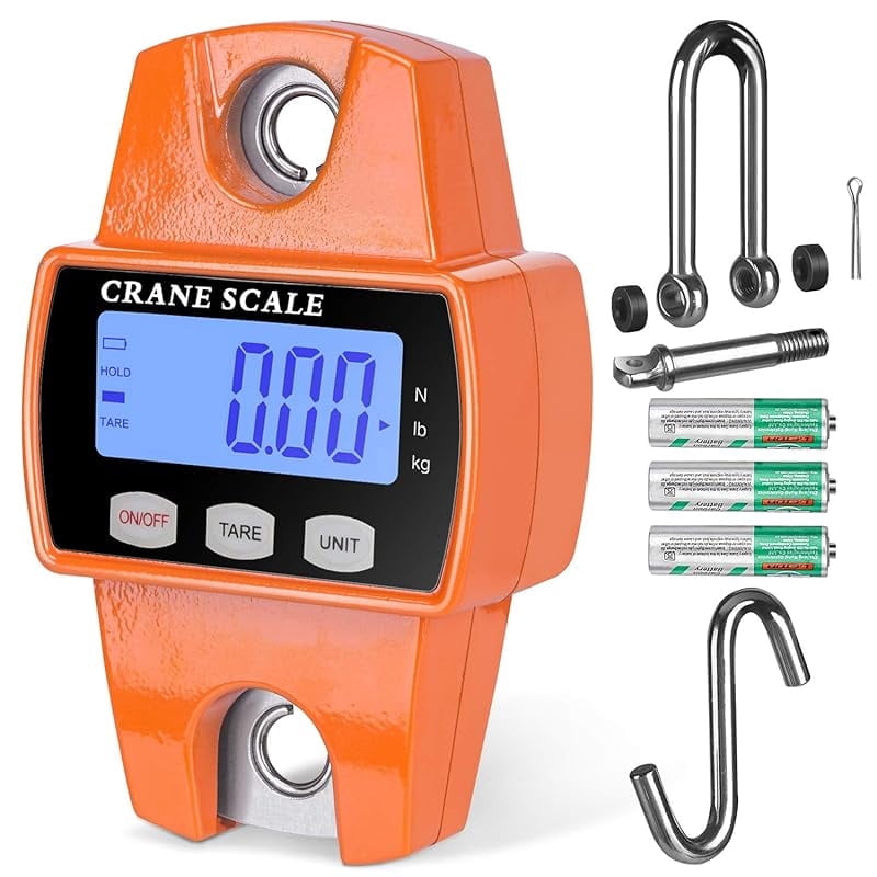 60lb Digital Hanging Scale with Cast Aluminum Case, Handheld 300Kg Mini ...