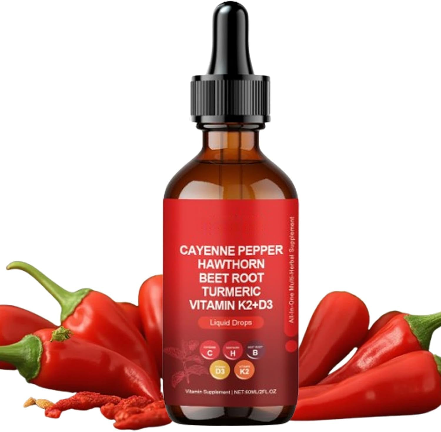 60ml Aeluro Cayenne Drops, Aeluro Cayenne Pepper Extract, Aeluro Cayenne Pepper Extract Liquid ...