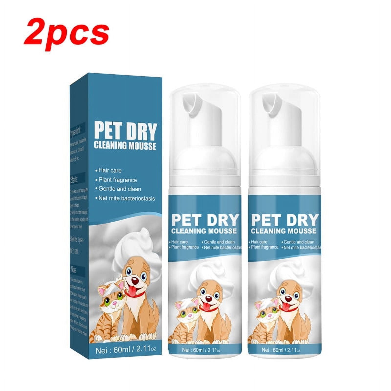 60ml Portable Dog Dry Cleaning Shampoo Great Smelling Cat Dry Shampoo ...