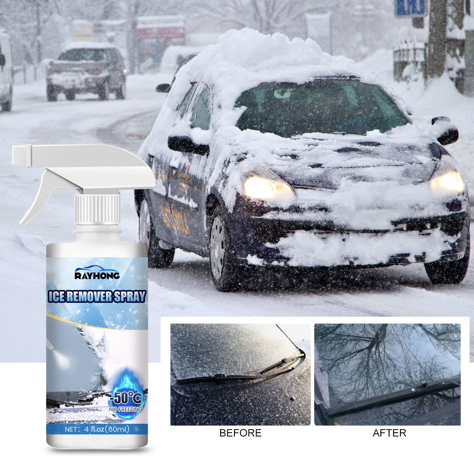 60ml Snow Removal Agent – Fast-Acting Snow Melt for Driveways, Walkways ...