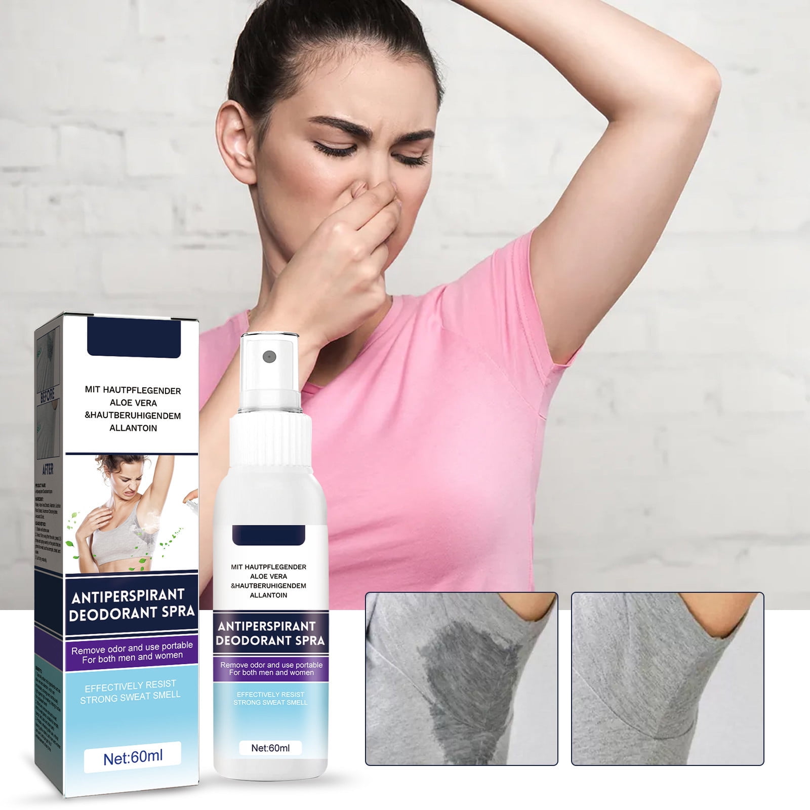 60ml Sweat Deodorant Spray Can Stop Sweating Effectively, Resist Strong Foot Odor, Deodorant ...