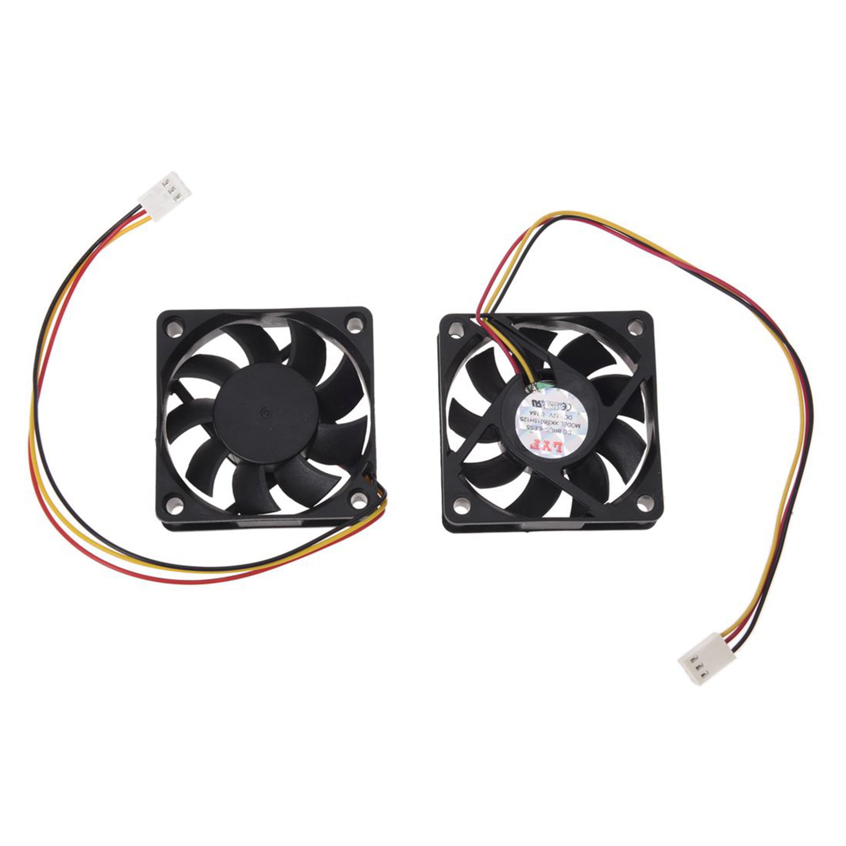 60mm 6cm DC 12V 3 Pin Computer Case CPU Cooler Cooling Fan Black 6 Pcs ...