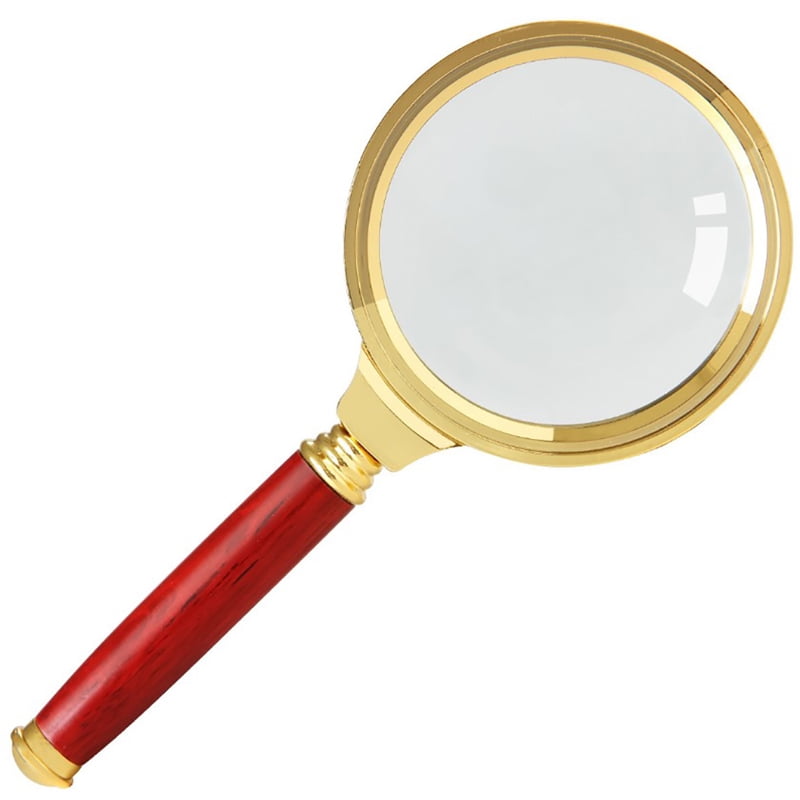 60mm 70mm 80mm Portable Handheld 10X Magnifying Glass Retro Handle ...