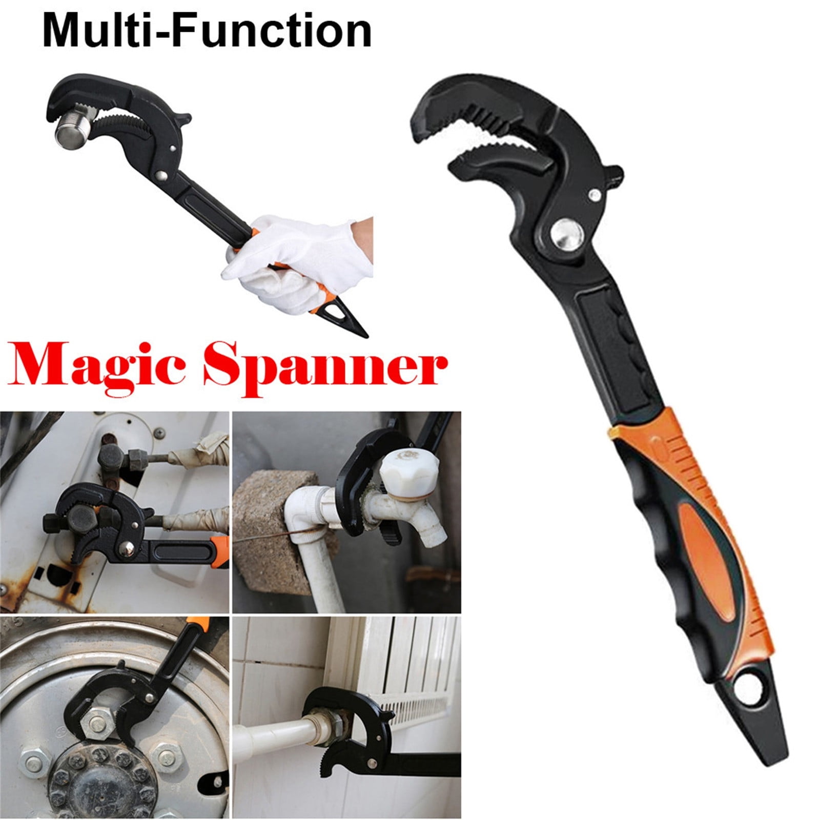 60mm Adjustable Multi-Function Spanner Wrench Universal Pipe Tool for Plumbing Carpentry ...