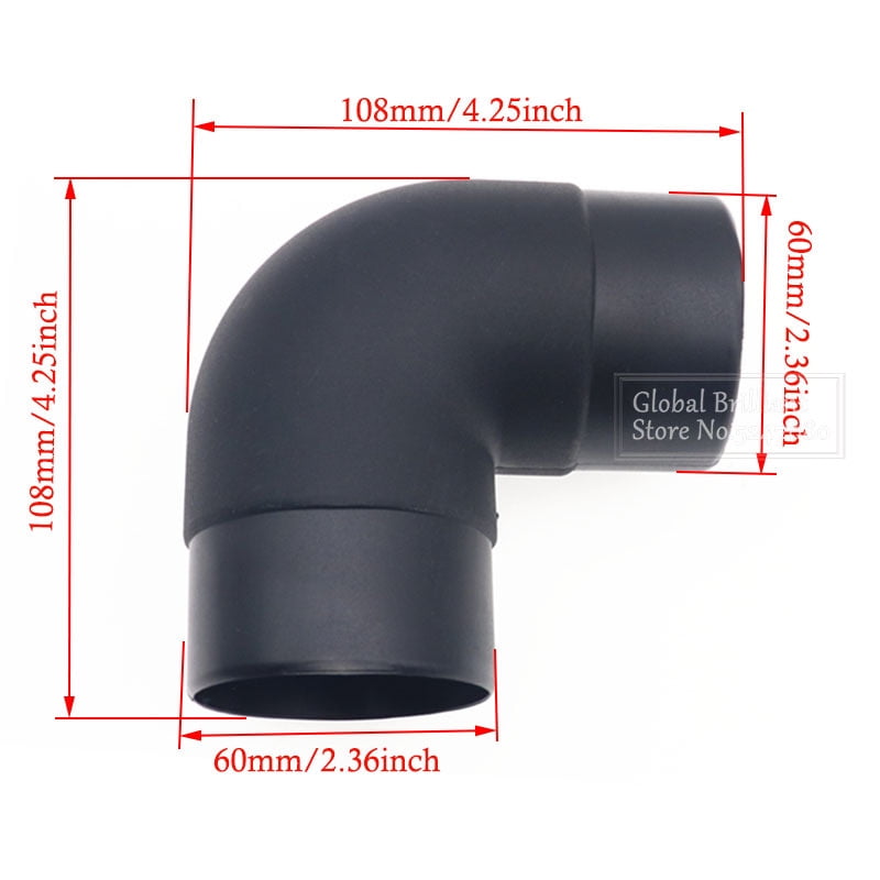 60mm Air Ducting Plastic Pipe Elbow Outlet Connector Fit For ...