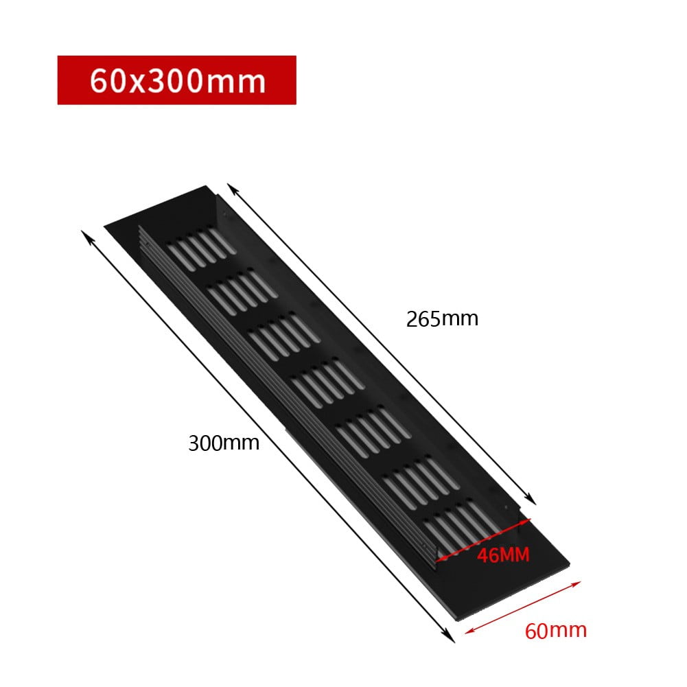 60mm Aluminium Rectangular Cabinet Wardrobe Air Vent Grille Ventilation ...