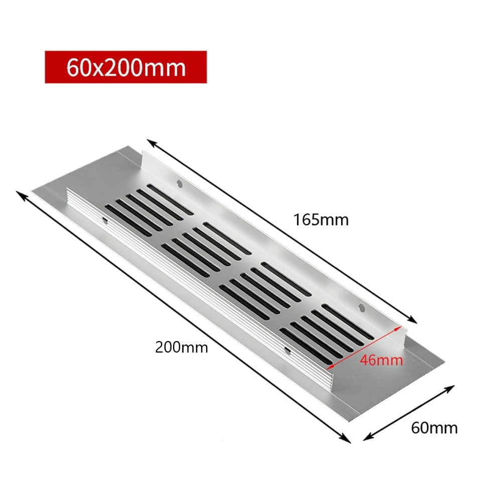 60mm Aluminium Rectangular Cabinet Wardrobe Air Vent Grille Ventilation ...