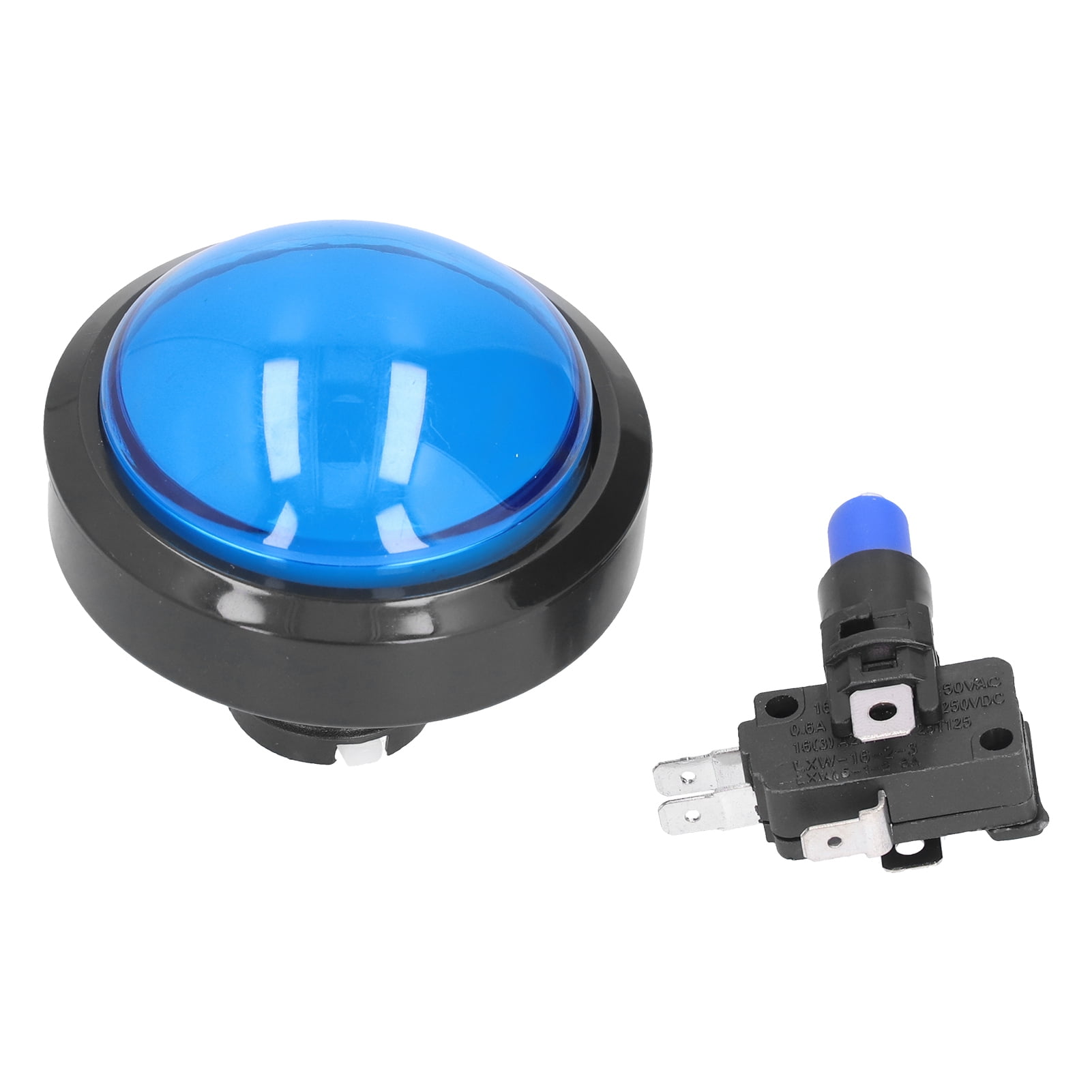 60mm Big Convex Button 2?Foot Switch Button with LED Light for Crane Machine Game ConsoleBlue ...