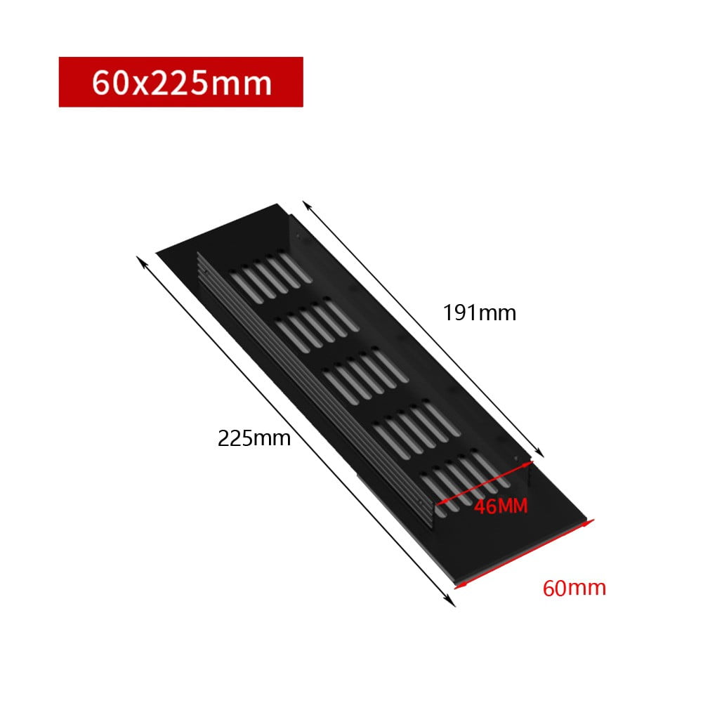 60mm Black Aluminum Rectangular Vent Grille Cover for Wardrobe and ...