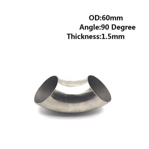 60mm Stainless Steel 90 Degree Exhaust Bend Elbow Pipe Weldable Reducer ...