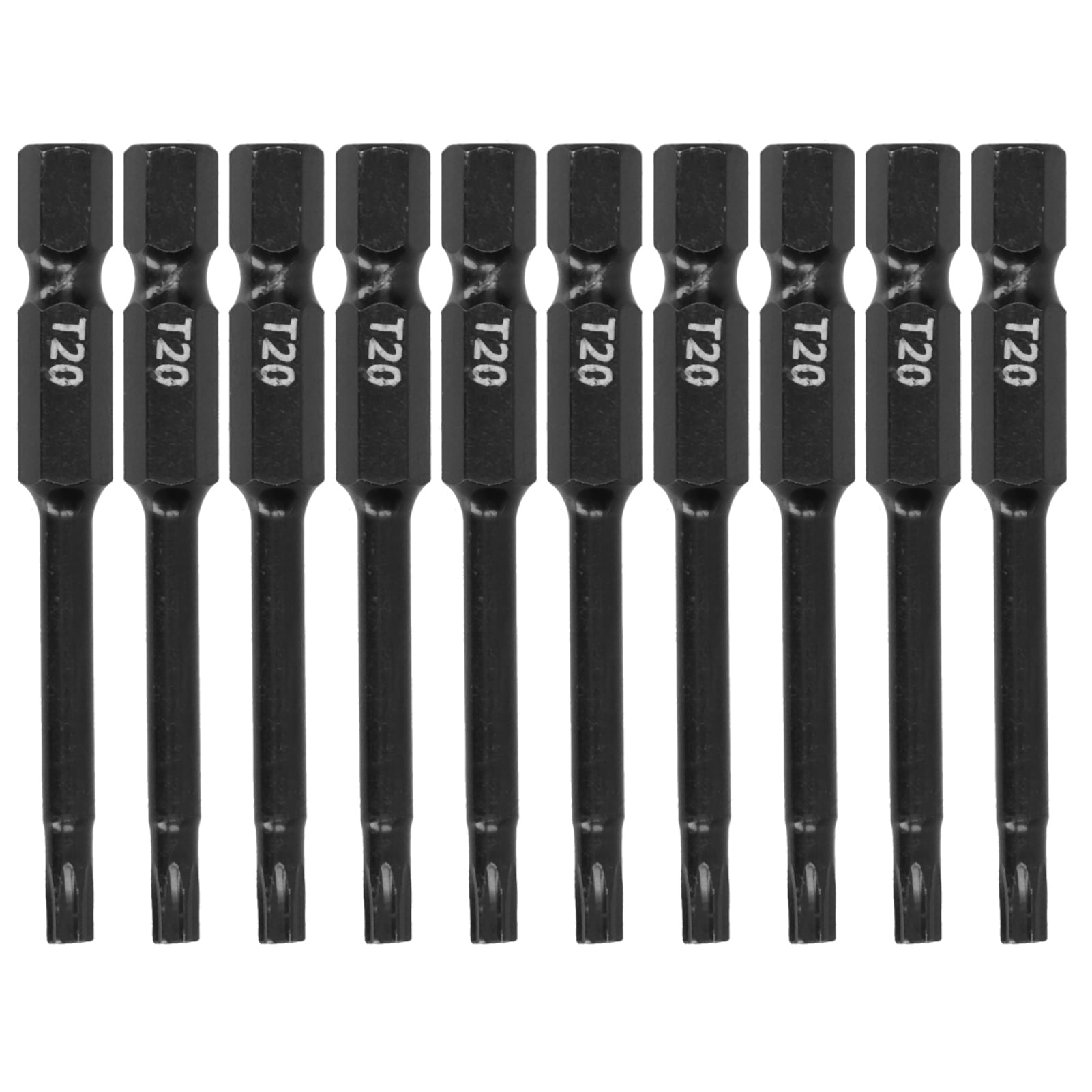 60mm Steel Star Screwdriver Bit Set, 10 Pieces, Magnetic T20 Head Hand ...