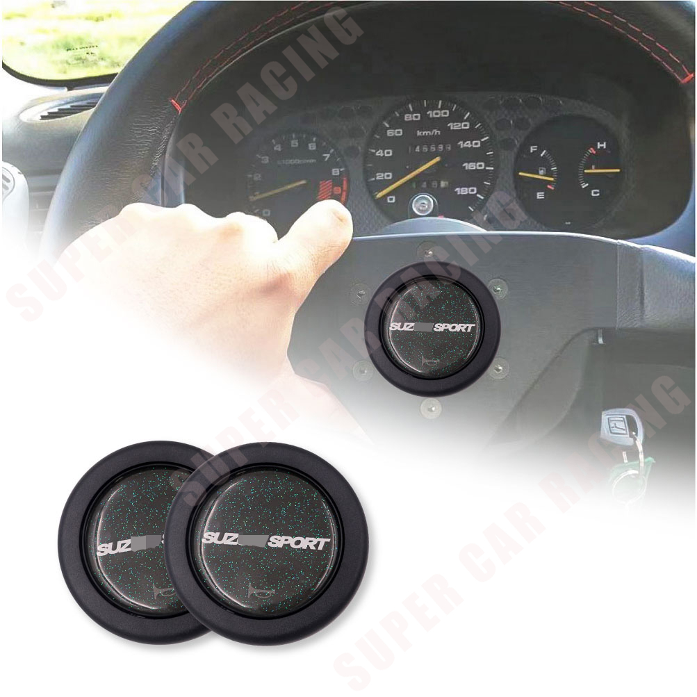 60mm Universal JDM Styling Glitter Racing Car Sport Gaming Steering Wheel Horn Button Speaker ...