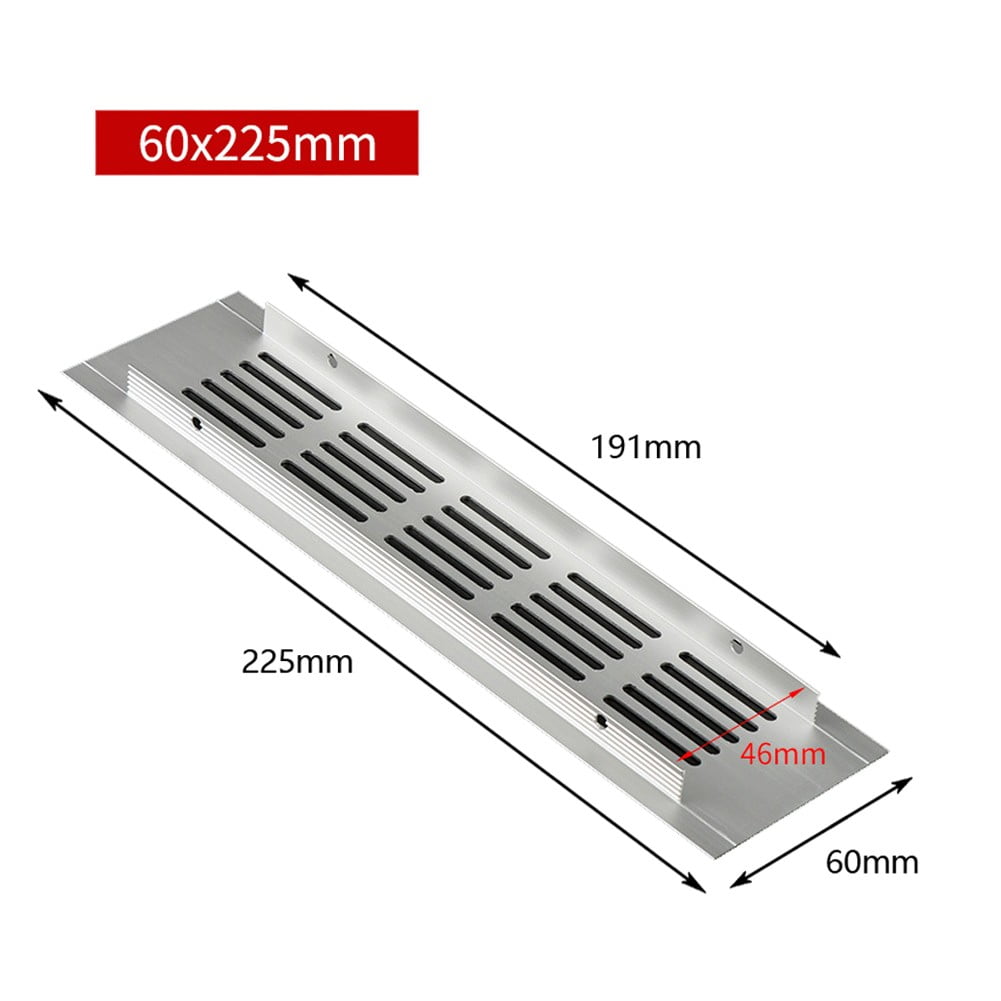 60mm Wardrobe Ventilation Grille Aluminium Rectangular Cabinet Air Vent ...