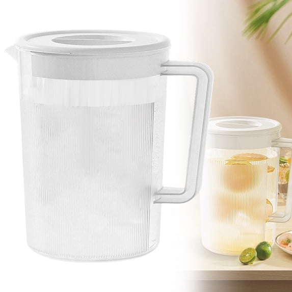 60oz Plastic Pitcher with Lid, Half Gallon Large Water Jug for Hot or ...