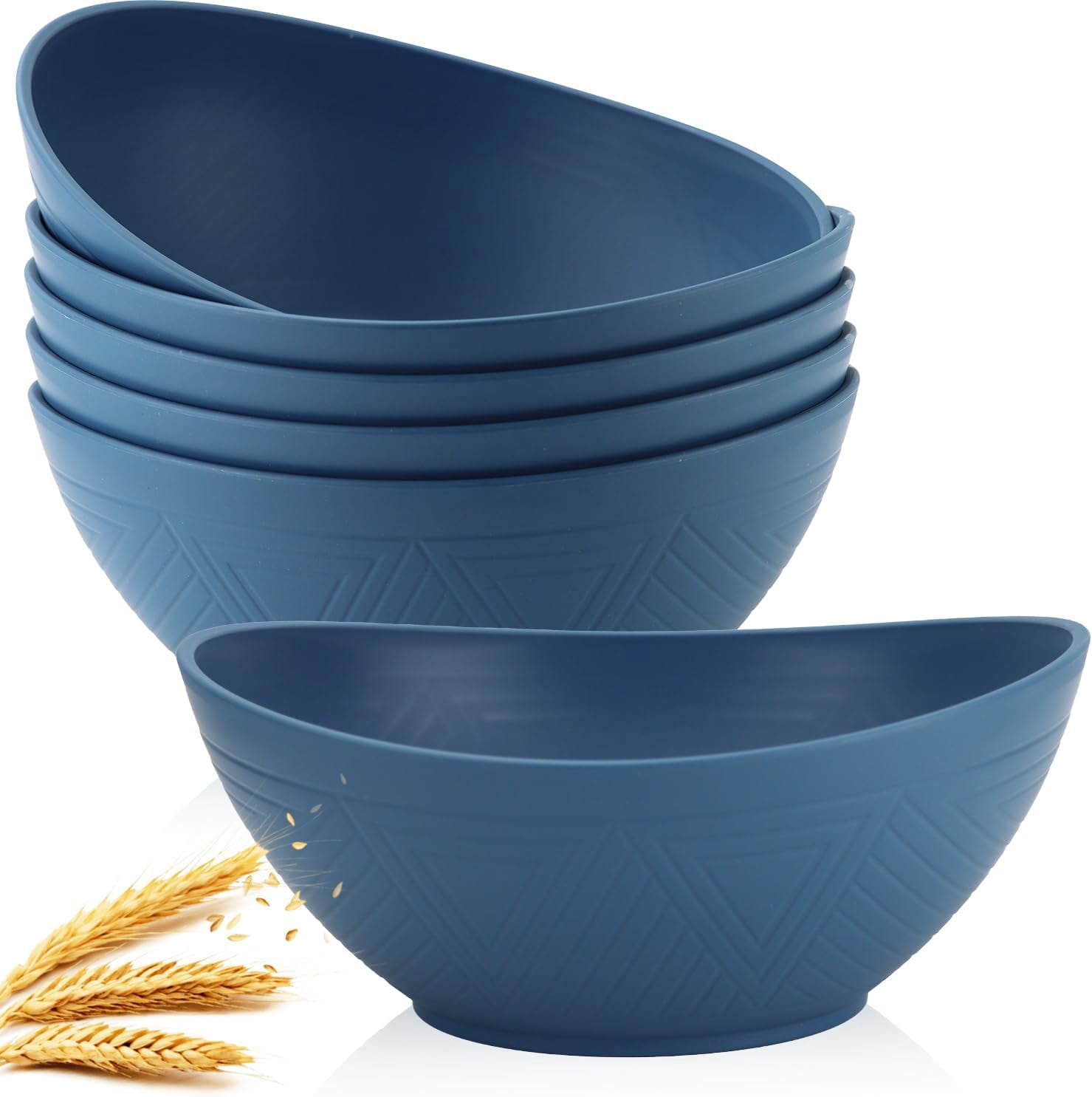 60oz Wheat Straw Bowls Set of 6 Salad bowls Large Capacity Popcorn ...