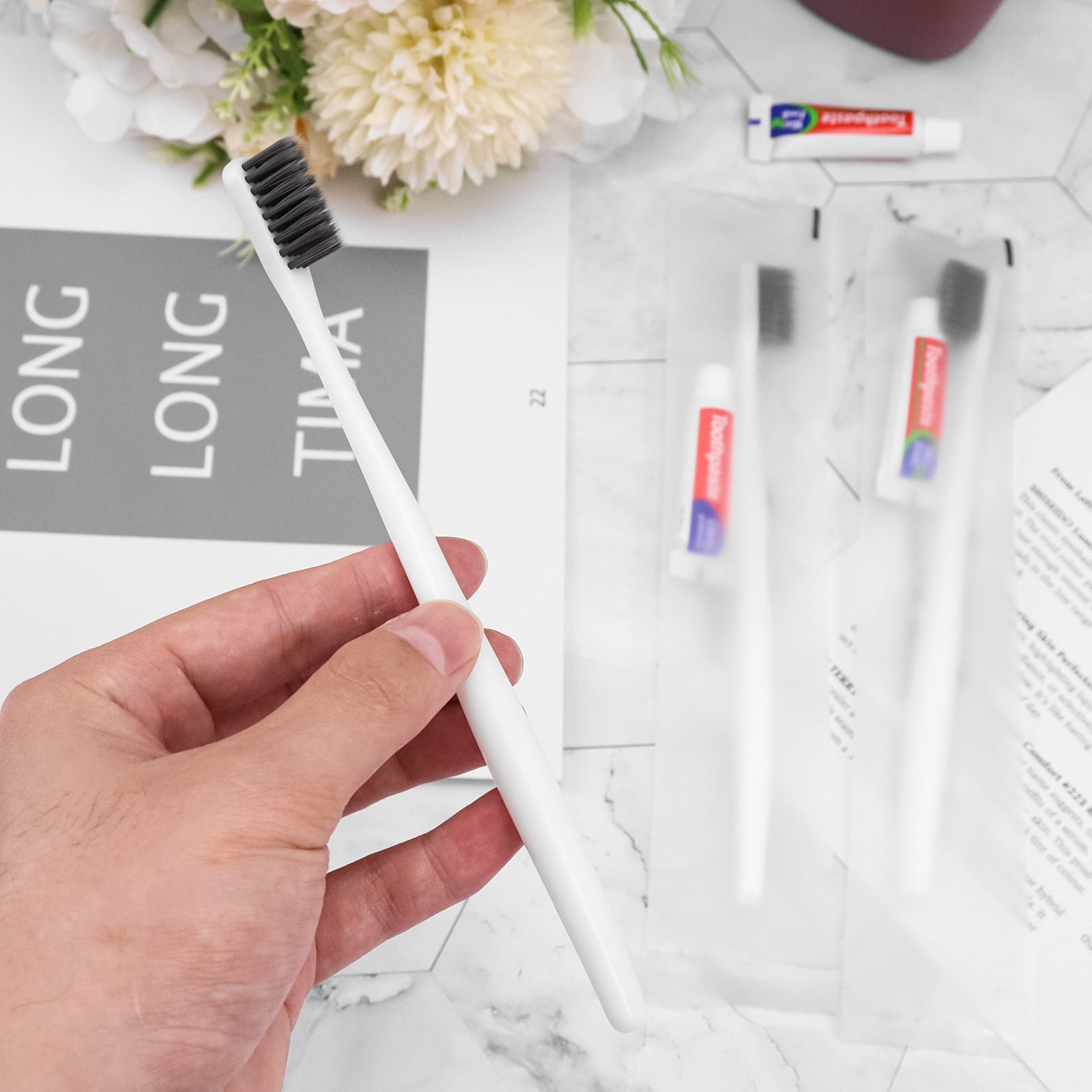 60pack Disposable Toothbrushes with Toothpaste and Comb,10g Toothpaste ...