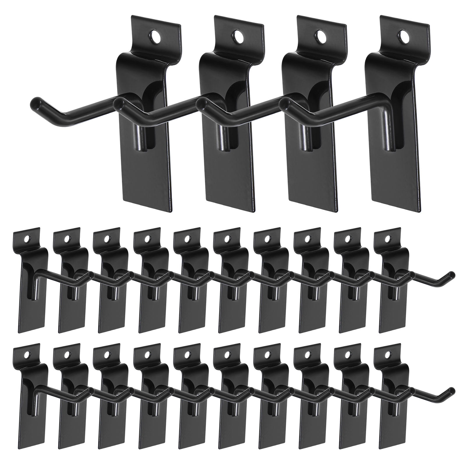 60packs Slat Wall Hooks 2" Length Pegboard Panel Hanging Hook, Black ...