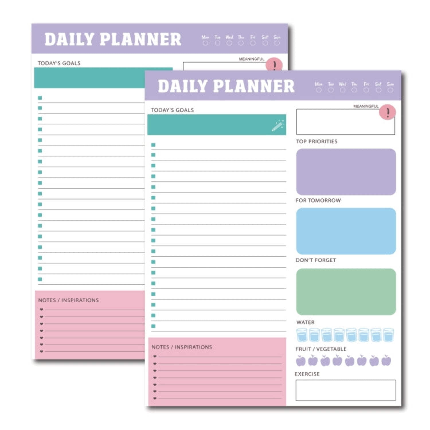 60pages /Book Weekly Planning Note Pad Schedule Time Management ...