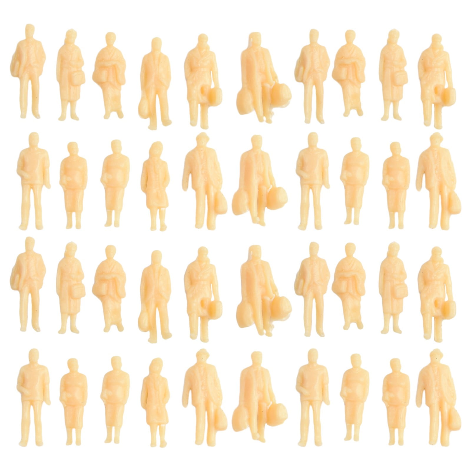 60Pc 1:87 Scale Model Figures Plastic Painted Figures Unpainted H0 ...