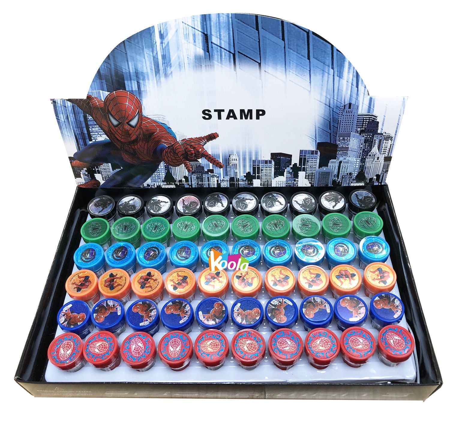 60pc Spider-Man Marvel Stamps Stampers Self-inking Birthday Party ...