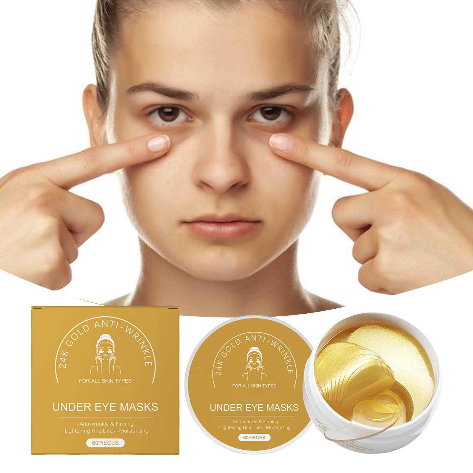 60pc Under Eye Patches Masks Collagen Hyaluronic Acid for Removing Eye ...