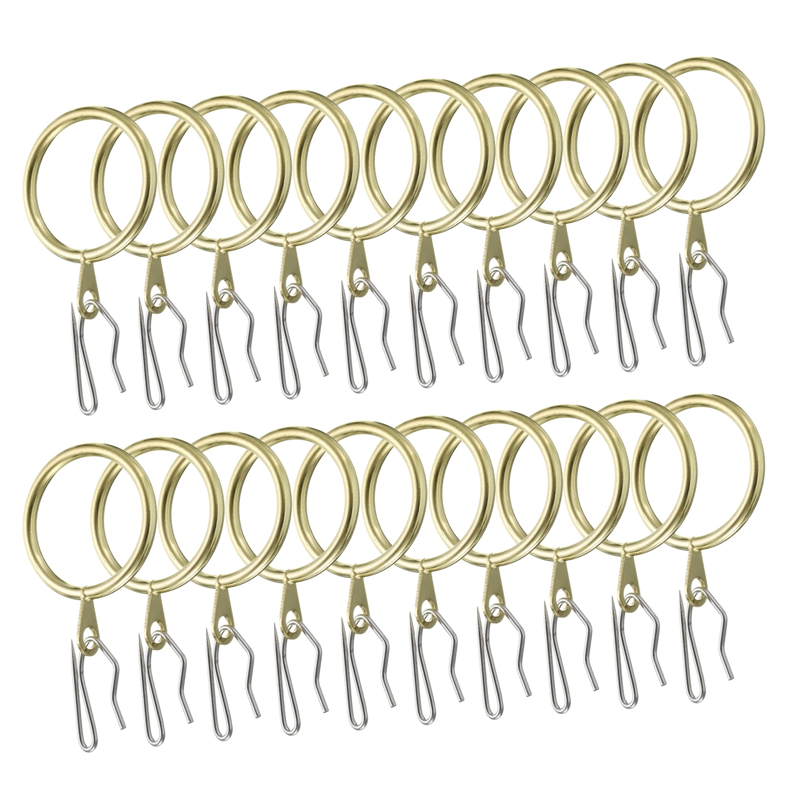 60pcs 1.2-Inch Metal Curtain Hook Rings Gold Curtain Rings with Pin-on ...