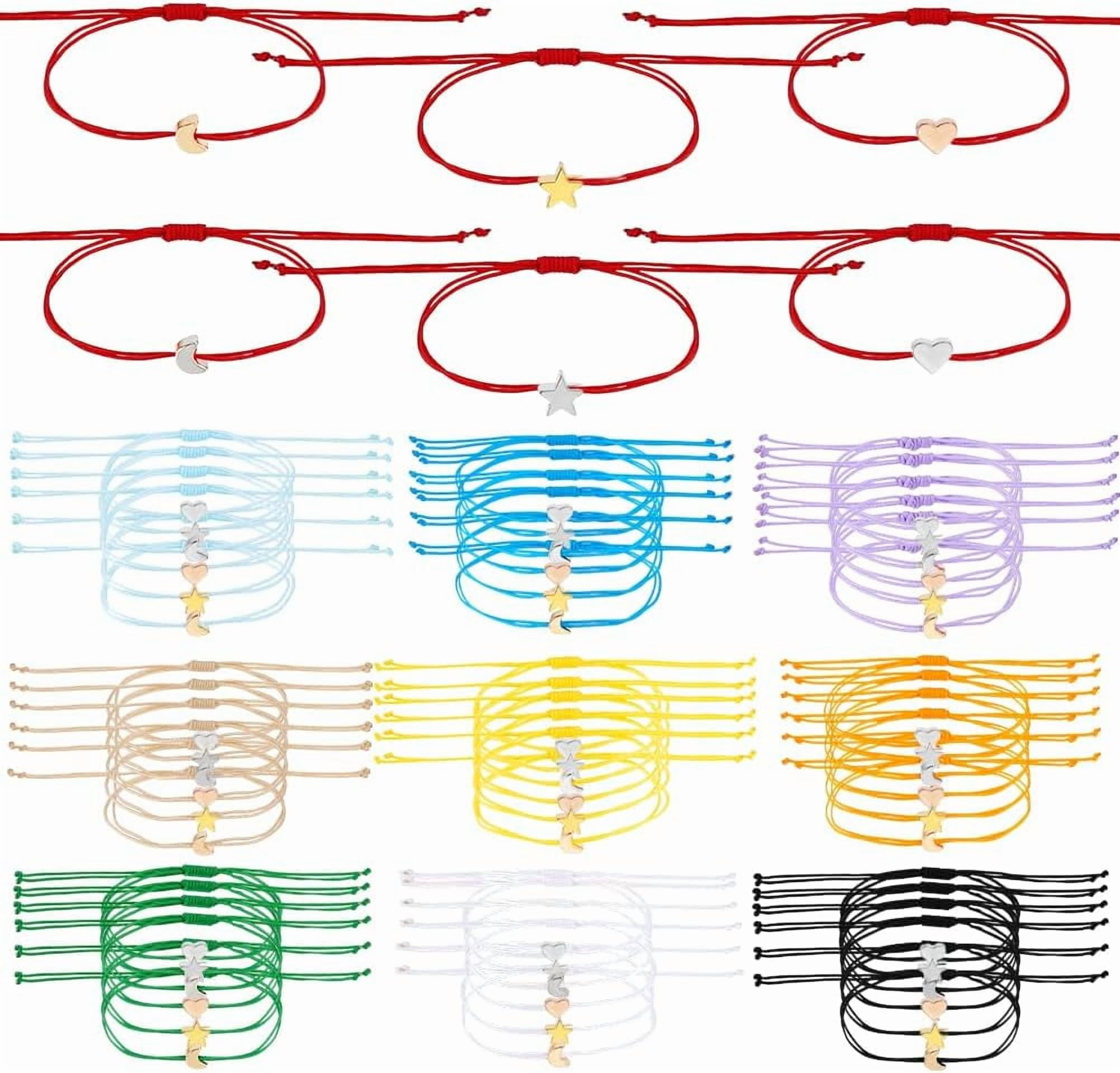 60pcs 10 Colors Friendship Bracelets Adjustable Moon/Star Bracelets ...