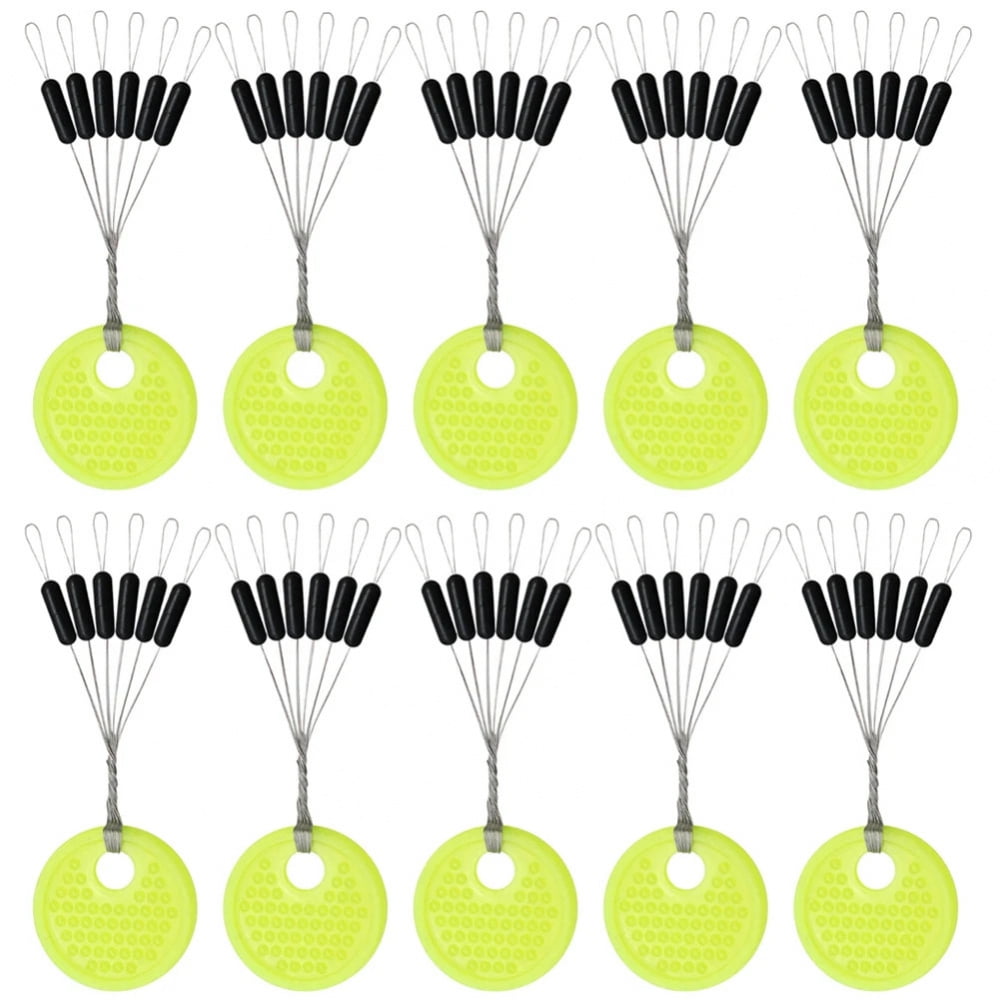 60pcs 10 Group Set Rubber Space Beans Stopper for Fishing Bait Fish ...