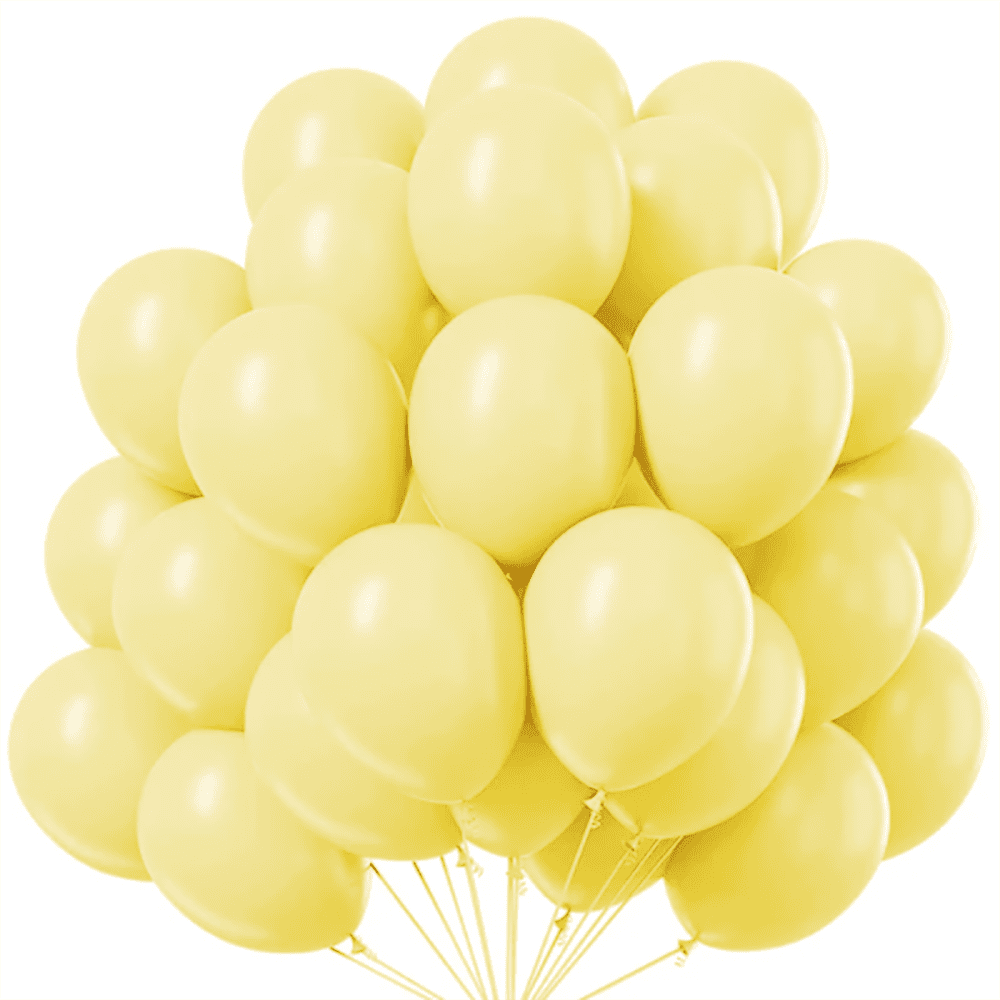 60pcs 12inch pastel yellow latex balloons Wedding Children's Birthday ...