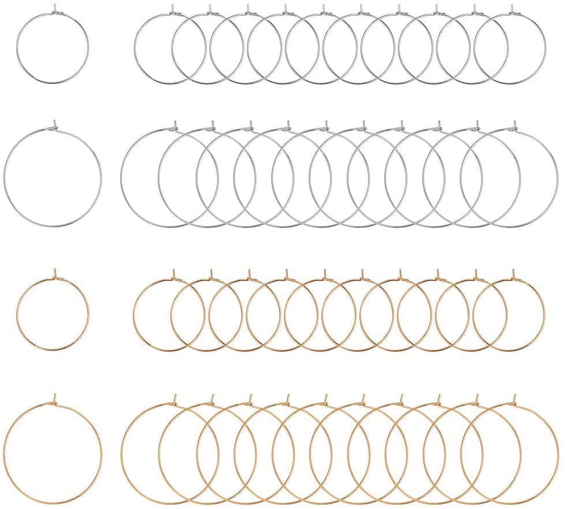 60pcs 2 Sizes 25mm/35mm Stainless Steel Hoop Earring Earring Findings ...