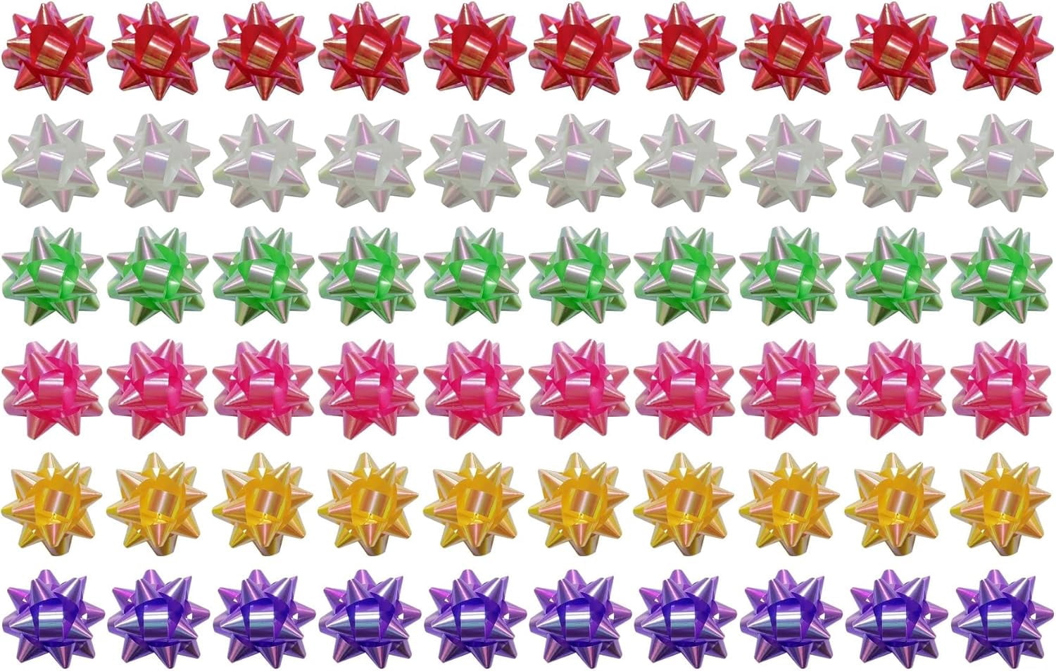 60pcs 2” Small Gift Bow for Presents Multicolor Small Star Bow for Gift ...