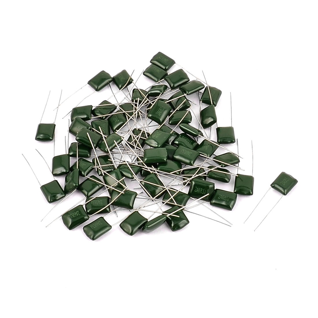 60Pcs 2A683J 100V 0.068uF 5% Radial Polyester Film Capacitor - Walmart.com