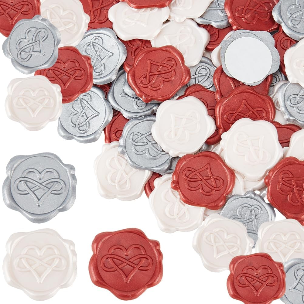 60pcs 3 Colors Heart Wax Seal Stickers Eternal Love Decoration Stickers ...