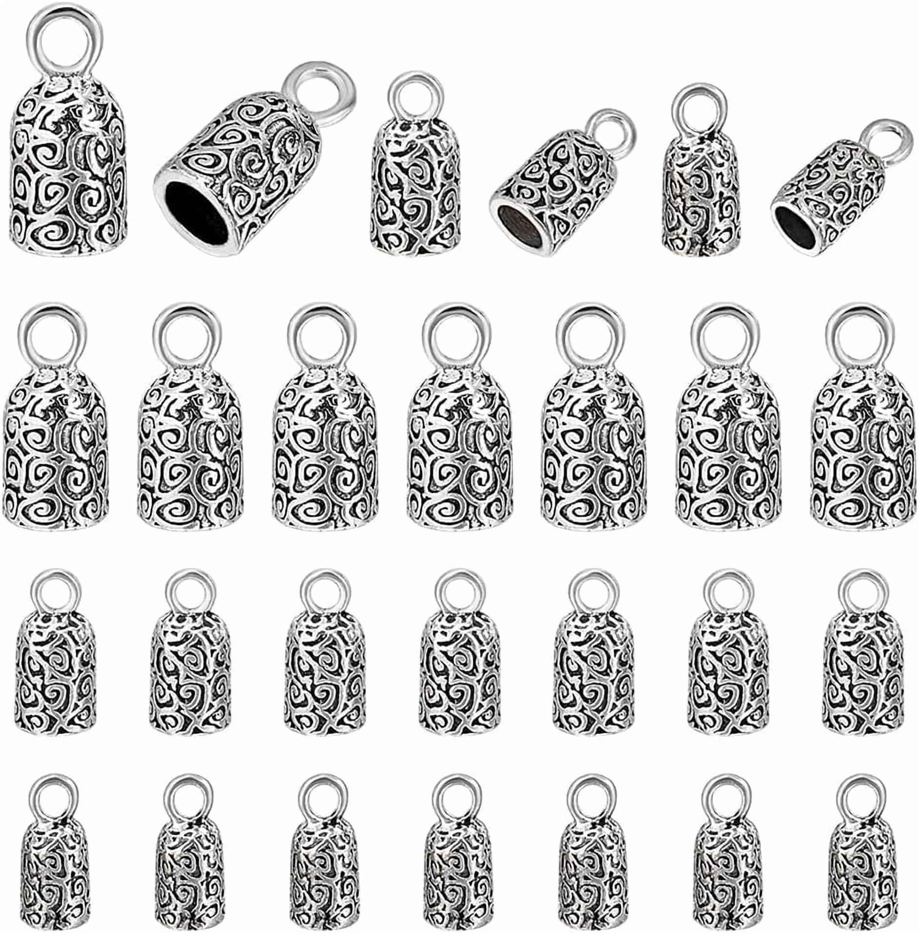 60pcs 3 Sizes Cord End Caps Rope End Caps Tassel Caps Jewelry End Caps ...