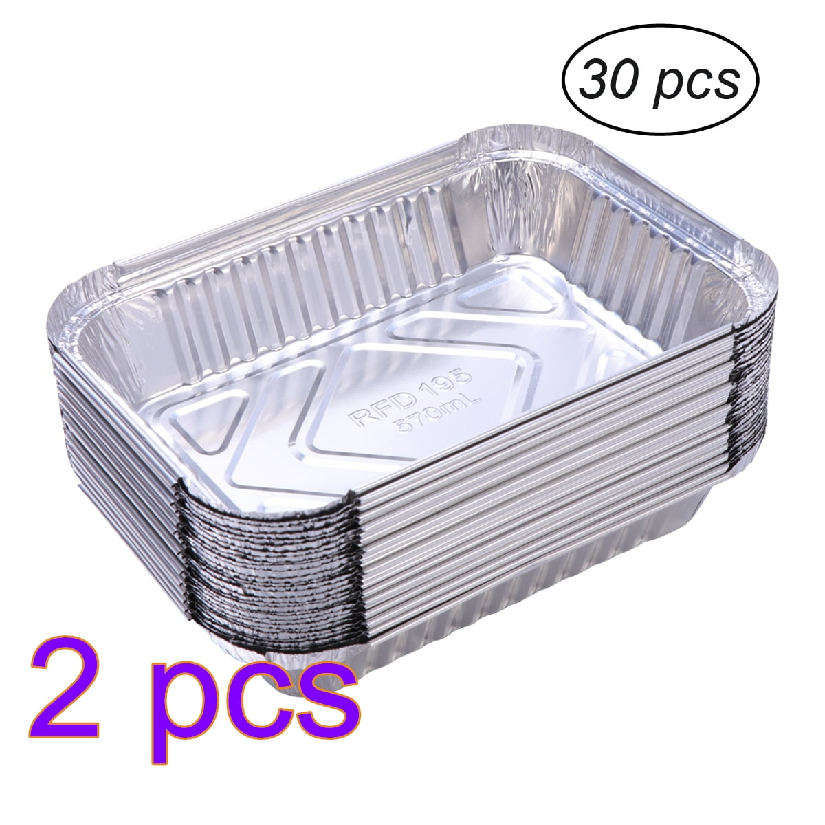 60pcs 570ml Disposable BBQ Drip Pan Tray Aluminum Foil Tin Liners for ...