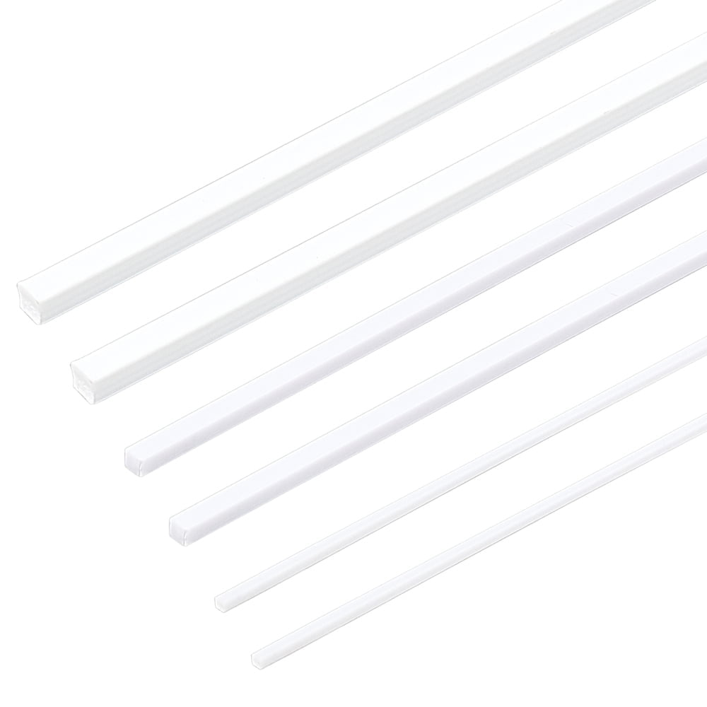 60pcs ABS Plastic Square Solid Bar Rods 1/2/3mm White ABS Plastic ...