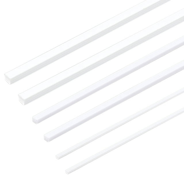 60pcs ABS Plastic Square Solid Bar Rods 1/2/3mm White ABS Plastic ...
