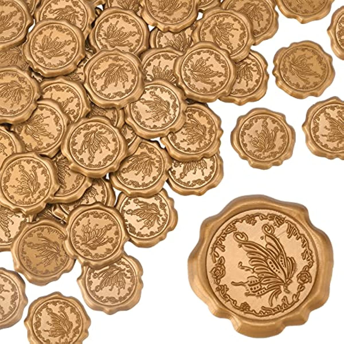 60pcs Adhesive Wax Seal Stickers Butterfly Wax Seal Stamp Stickers Self ...