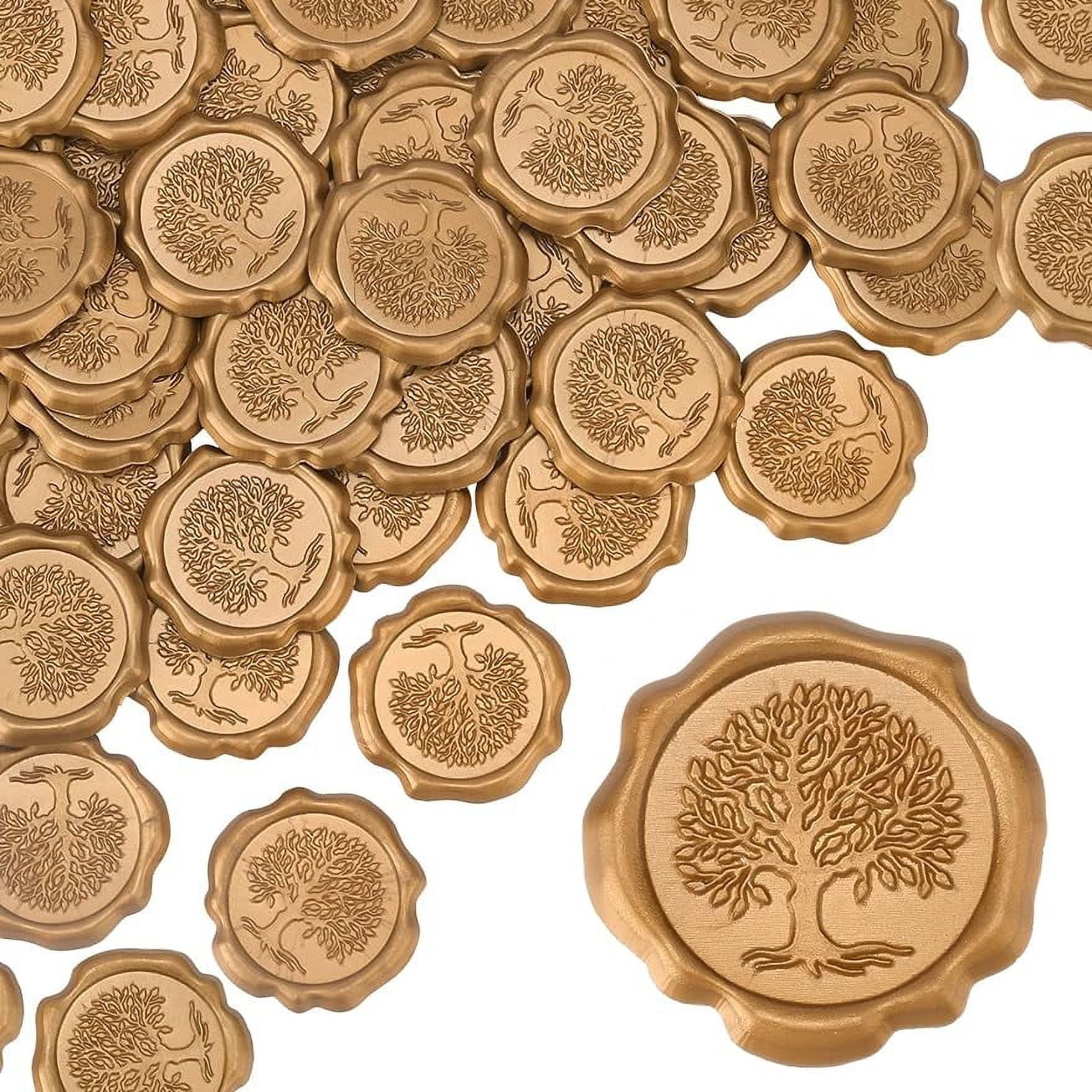 60pcs Adhesive Wax Seal Stickers Tree of Life Wax Seal Stamp Stickers ...