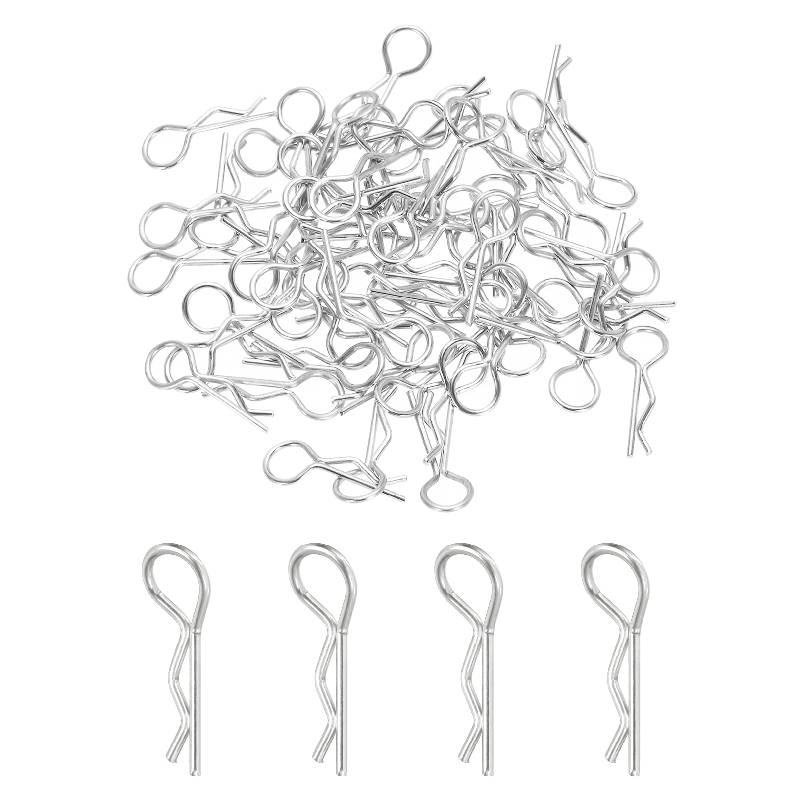 60pcs Angle Body Clips Bent Springy Pins for All 1/8 1/10 1/12 Scale ...