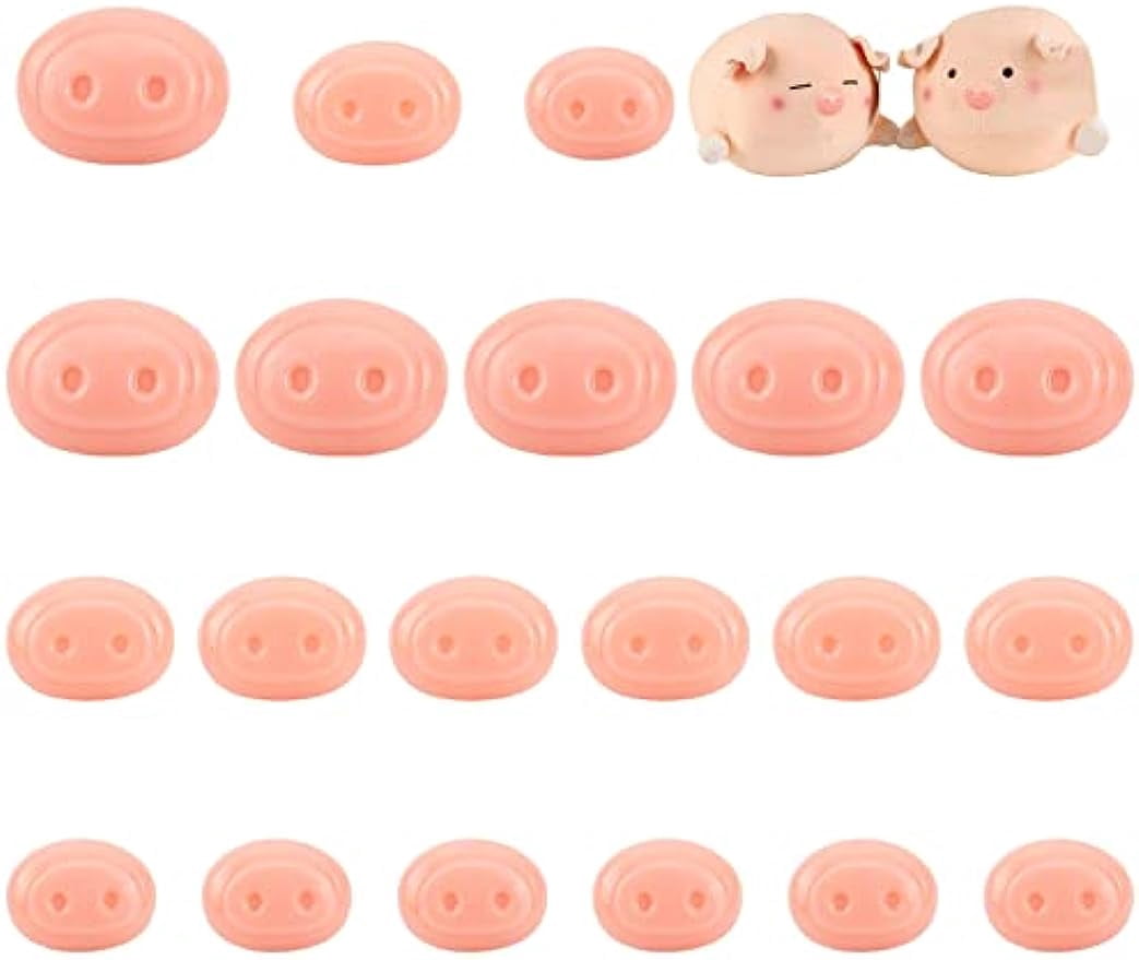 60pcs Animal Safety Nose 3 Size Oval Pig Nose Flat Crafts Animal Nose ...