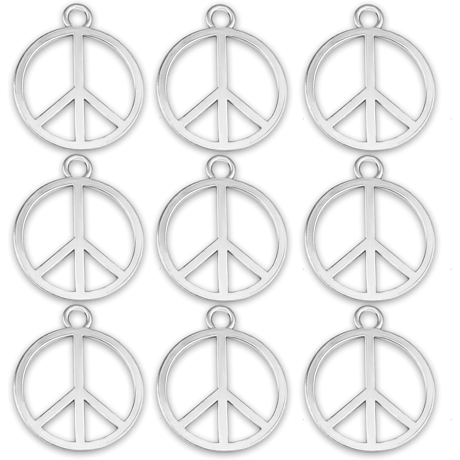 60pcs Antique Silver Peace Symbol Charms Pendant Vintage Alloy Peace ...