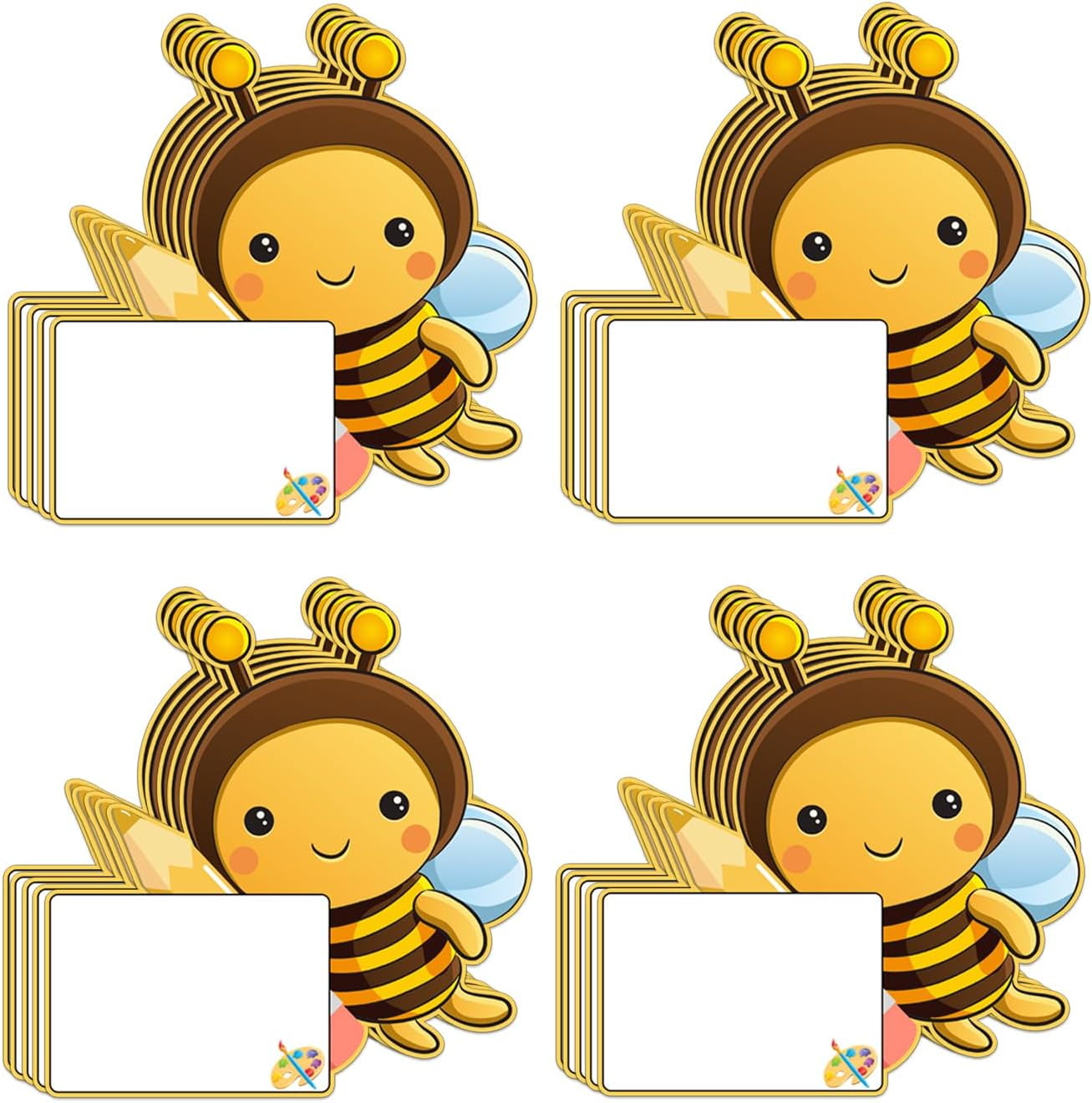60pcs Bees Cutouts Summer Bee Bulletin Board Bee Classroom Name Tags ...