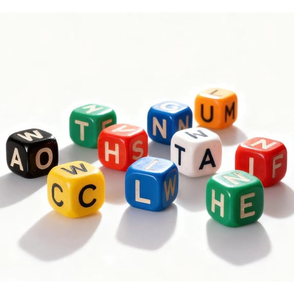 60pcs Brain Exercise Dice Word Game - Travel-Friendly Crossword Dice ...