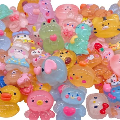 60pcs Bulk Flat-Back Animal Plastic Patches: Assorted Cartoon Styles ...