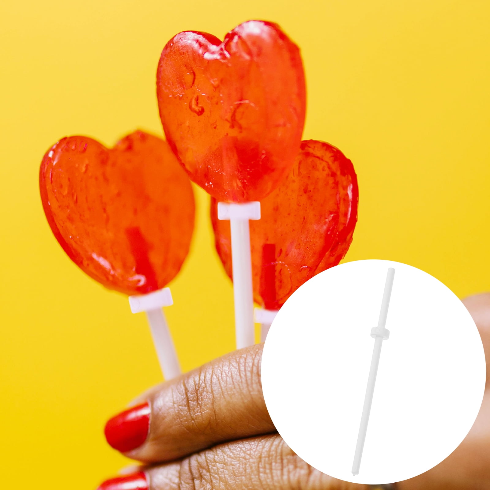 WHAMVOX 60pcs Cake Pop Sticks Plastic Lollipop Sticks for Candy Treats ...