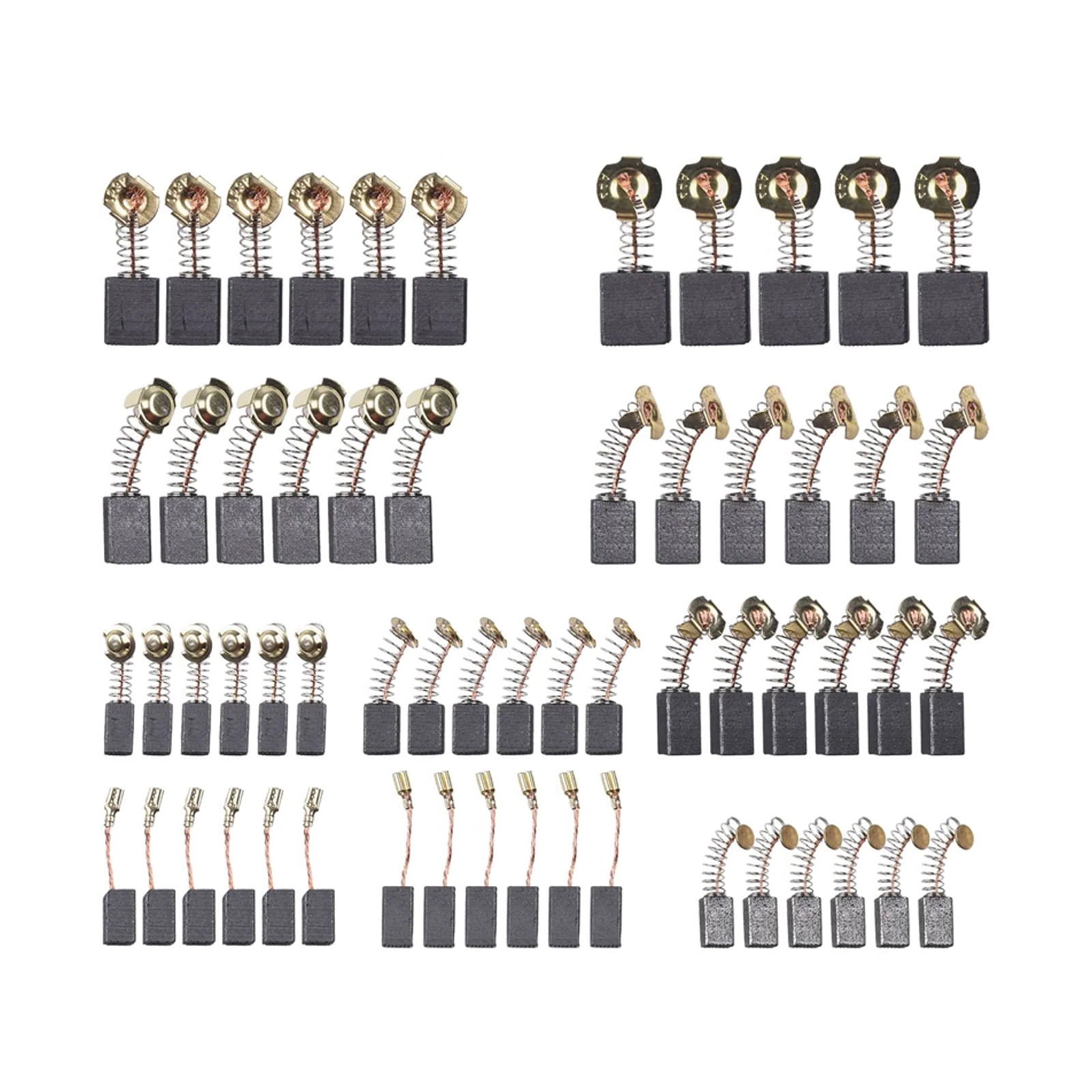 60pcs Carbon Brushes Set With 10 Models Copper Infused Electric Motor ...