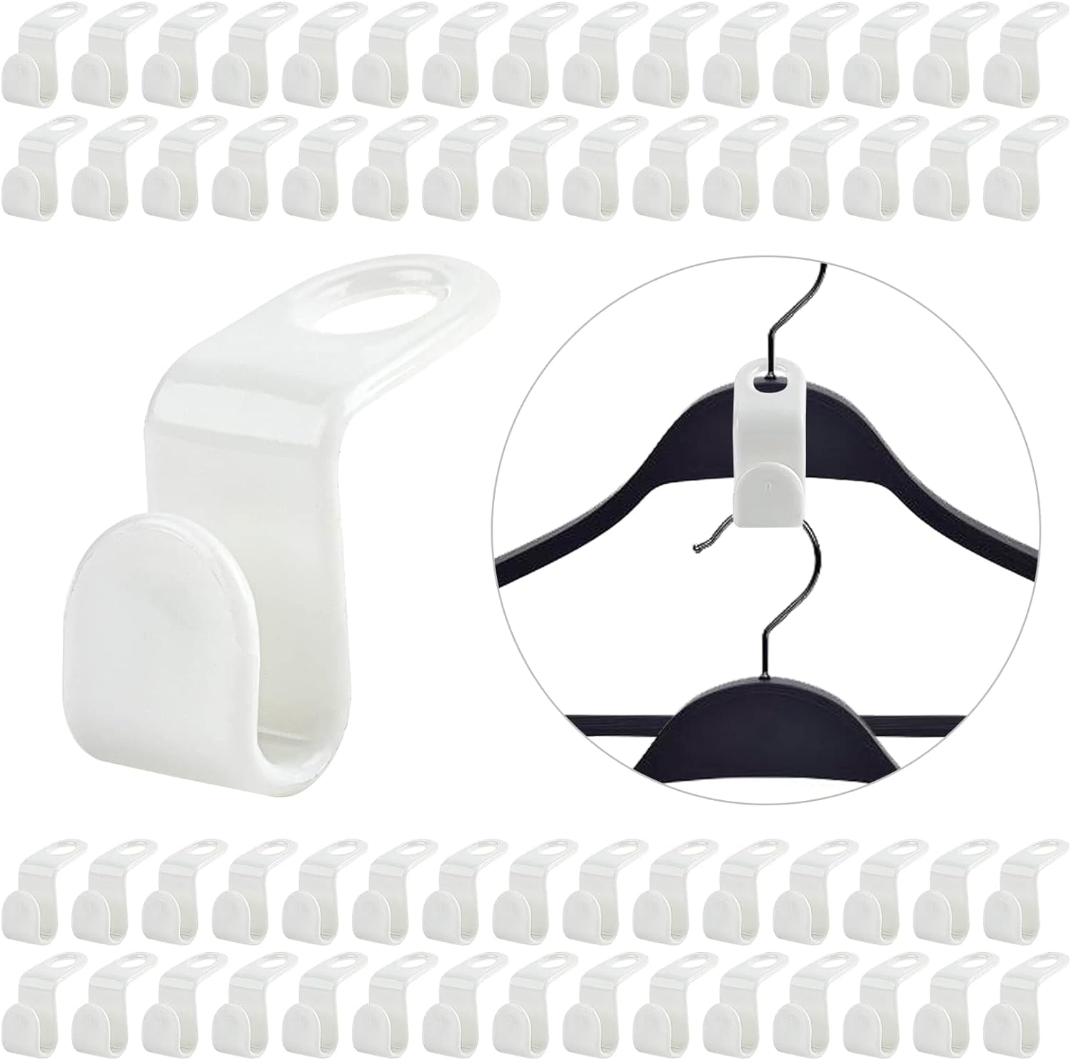 60pcs Clothes Hanger Connector Hooks - Hanger Hooks for Clothes Closet ...