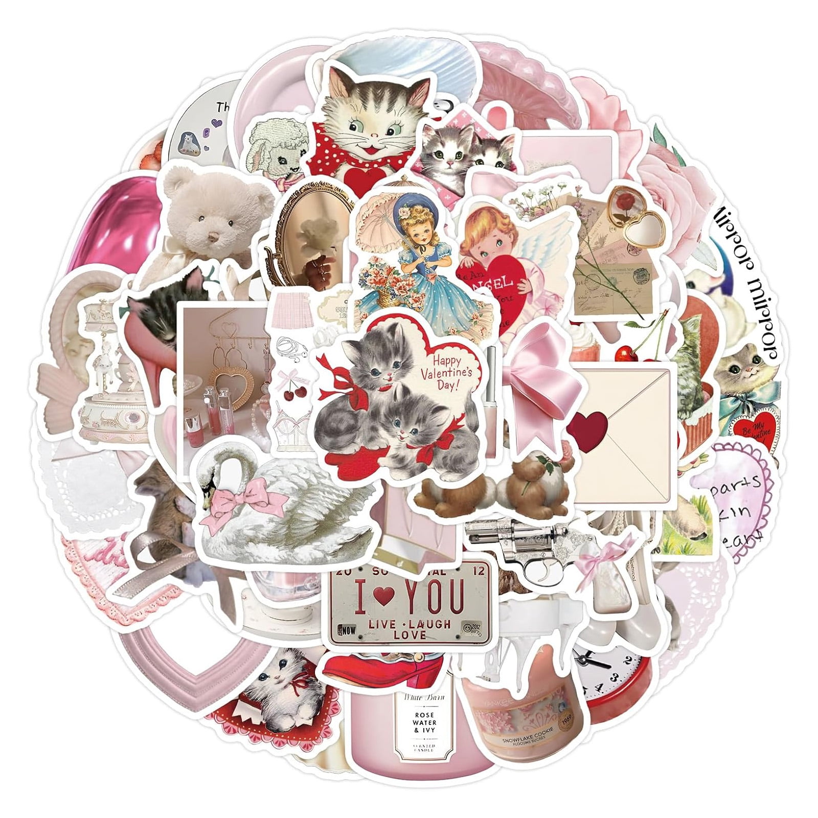 60pcs Coquette Stickers Cute Vinyl Laptop Stickers, Waterproof ...